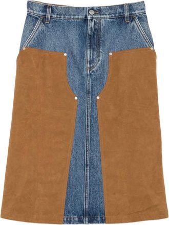 Stella McCartney jupe mi-longue à empiècements - Bleu