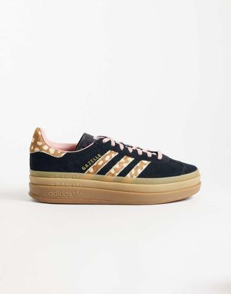 adidas Originals Gazelle Bold - Baskets &agrave; imprim&eacute; daim - Noir