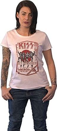 Kiss Kiss T Shirt Destroyer Tour 78 Band Logo Nouveau Officiel Femme Skinny Fit Blanc Size S