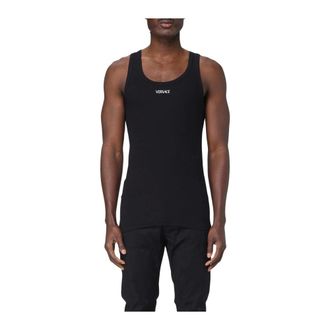 Versace Homme, Tops, Noir, Taille: 2XL Logo Ribbed Tank Top