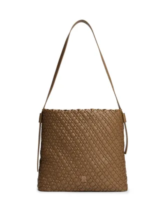 Tommy Hilfiger Tragetasche TOMMY HILFIGER TH BRAIDED MAXI HOBO, Damen, Gr. B/H/T: 36cm x 36cm x 13cm, braun, Lederimitat, Taschen, Damen Umh&auml;ngetasche, Schultertasch
