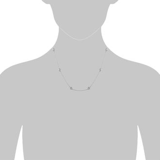 Zeeme Silber Halskette Silber 925 rhodiniert 45+5cm lang mit wei&szlig;en Zirkonia-Steinen