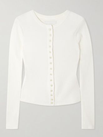 Citizens Of Humanity Kari Ribbed Stretch-jersey T-shirt - Off-white