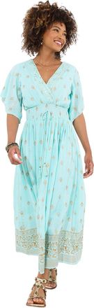 Joe Browns Damen Embellished Boho Border Trim Maxi Dress Kleid, Aqua, 40
