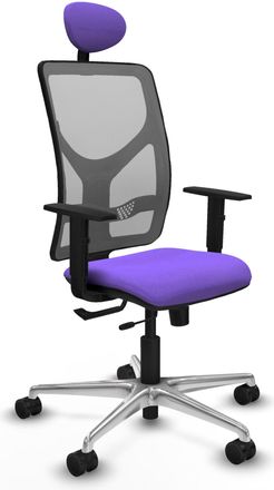 Piqueras y Crespo Drehstuhl aus Netzstoff mit 1D-Armen, h&ouml;henverstellbare Lendenwirbelst&uuml;tze und festes Kopfteil, ausgestattet mit Syncro/Traslack und Schneideschaum, G