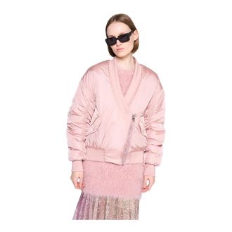 Silvian Heach Femme, Vestes, Rose, Taille: 38 FR Veste Rembourrée à Manches Volantées