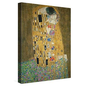 Picanova Photo sur Toile Gustav Klimt Le Baiser 30x40cm - Impression sur Toile Haut de Gamme - Image sur Toile pour Décoration Murale Moderne