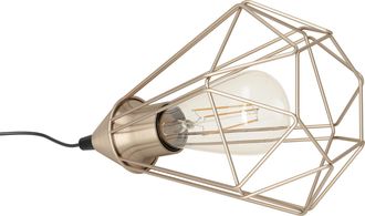 Eglo Tischlampe Tarbes, 1 flammige Vintage Tischleuchte im Retro Look, Nachttischlampe aus Stahl, Farbe: Kupfer, schwarz, Fassung: E27, inkl. Schalter