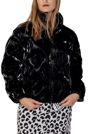 Love Moschino Damen Matt Technical Fabric Thermo Quilted With Hearts. Jacket, Schwarz, 44 EU