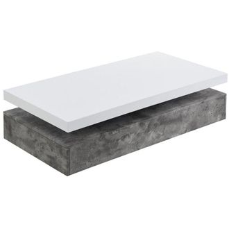Vente-Unique Vente-unique - Table basse avec 2 tiroirs en mdf - B&eacute;ton et blanc - felix