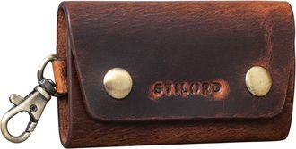 STILORD Atticus Leder Schlüsselmappe Karabiner Schlüsseletui Lederetui mit Karabinerhaken Schlüssel Organizer Vintage Echtleder, Farbe:Kara - Cognac