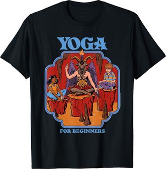 Steven Rhodes Satanic Yoga Sarcastic Retro Vintage Funny Adult Humor T-Shirt