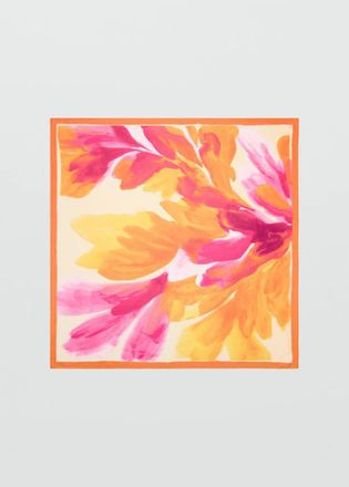 Mango Foulard &agrave; fleurs orange - Femme - Taille unique - MANGO