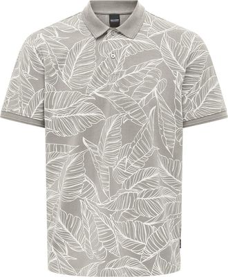 Only & Sons ONLY&SONS Herren Poloshirt Kurzarm Polokragen Baumwolle Hemd lässiges Shirt, Farben:Grau, Größe:L
