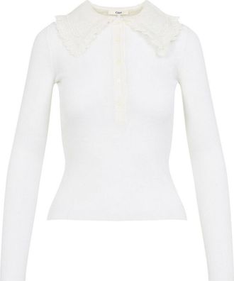 Chloé Rundhalspullover - Weiß