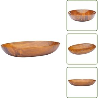 vidaXL Waschbecken Massivholz Teak 60x40x10 cm - Waschbecken Aus Holz - Teakholzwaschbecken - Badezimmer-Waschbecken - Handwaschbecken - Dekowaschbecken