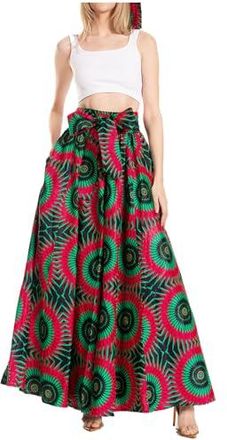 Sakkas 16317-2 - Jupe Longue &agrave; Bretelles r&eacute;glables &agrave; imprim&eacute; cir&eacute; Traditionnel Asma Second Convertible - 248 - OS