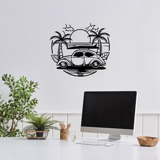 Hanah Home Stylish Black Decorative Metal Wall Accessory, 63 x 70 cm | 100% Metal, 1.5 mm Thickness | Perfect for Modern Home Decor & Unique Wall Art