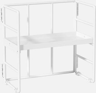 Generic Schreibtisch Regalaufsatz Klein,Verstellbar auf 1 Oder 2 Ebenen aus Metall mit Doppelter H-förmiger Stütze, Desk Shelf Geeignet für Wohnheime Wohnunge