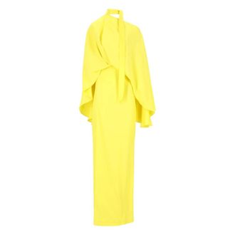 Taller Marmo Robe Longue Astor &agrave; Col Halter - Femme - Robes - Jaune - Taille: 36 FR
