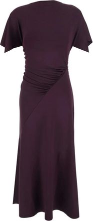 Victoria Beckham Femme, Robes, Rouge, Taille: 38 FR Robe Longue &agrave; Manches Cap et Taille &Eacute;lastique