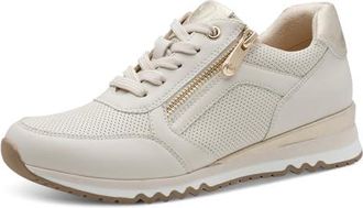 Marco Tozzi Baskets Plates avec Fermeture &eacute;clair pour Femme - Vegan, Cr&egrave;me dor&eacute;e., 37 EU