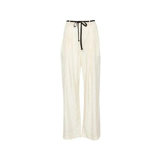 Barena Gestreifte Hose mit Bindeg&uuml;rtel - - Trousers - Damen - Beige - XS