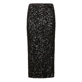 Rotate Rotate Birger Christensen, Femme, Jupes, Noir, Taille: 36 FR Robe Midi &agrave; Sequins