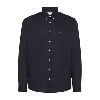 Sun 68 Homme, Chemises, Noir, Taille: XL Shirt Linen BD L/S