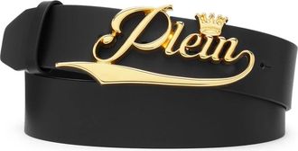 Philipp Plein Homme, Accessoires, Noir, Taille: 100 CM Leather Belt King Plein
