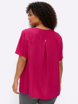 Sheego Klassische Bluse Tunika Kurzarm