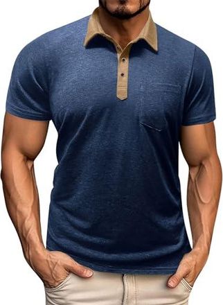 Generic Chemise basique l&eacute;g&egrave;re et respirante pour homme, coupe classique, boutonn&eacute;e, confortable, extensible, t-shirts dext&eacute;rieur, BU1., XXL