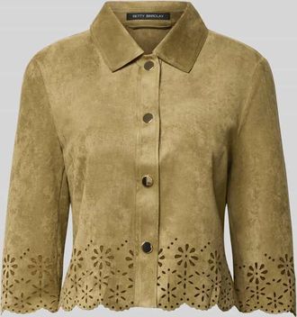 Betty Barclay Relaxed Fit Kunstlederjacke mit Ausbrenner-Effekt