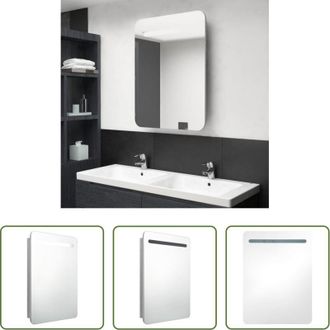 vidaXL Bad-Spiegelschrank - LED-Bad-Spiegelschrank Betongrau 60x11x80 cm