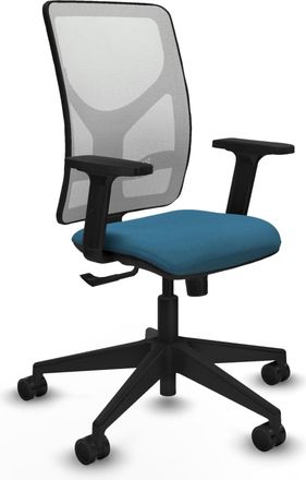 Piqueras y Crespo Drehstuhl mit Rollen, 2D-Armlehnen, h&ouml;henverstellbare Lendenwirbelst&uuml;tze, ausgestattet mit 3 Positionen und Schneideschaum, Wei&szlig;/Petrolgr&uuml;n