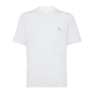 Brunello Cucinelli Logo Embroidered Sweatshirt - - Tops - Herren - Grau - XL