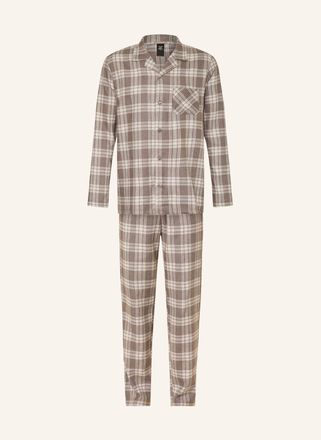 CALIDA Calida Schlafanzug Relax Flannel Mood Aus Flanell braun