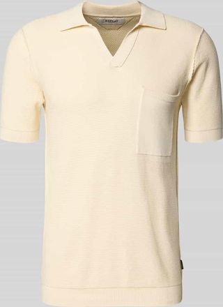 Replay Slim Fit Poloshirt in Strick-Optik