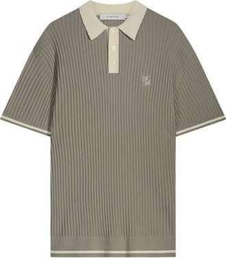 Filling Pieces Homme, Pulls, Beige, Taille: 2XL Polo en maille fine