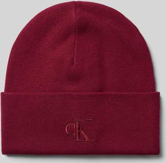 Calvin Klein Beanie aus Viskose-Mix mit Logo-Stitching