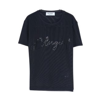 Blugirl Femme, Tops, Bleu, Taille: 44 FR T-shirt &agrave; Ornements de Cristaux