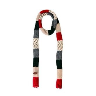 Generic &Eacute;charpe longue &eacute;l&eacute;gante en tricot de style r&eacute;tro, d&eacute;corative et chaude pour lautomne et lhiver., rouge, taille unique