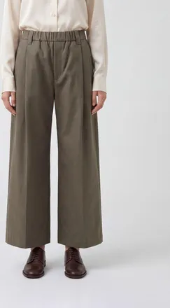 Brunello Cucinelli Pantalon palazzo en coton avec Monili