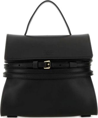 Moschino Hobo Bags - Structured Black Leather Handbag - Gr. unisize - in Schwarz - f&uuml;r Damen