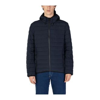 Suns Homme, Vestes, Bleu, Taille: XL Veste Matelass&eacute;e &agrave; Capuche Bleue Style D&eacute;contract&eacute;