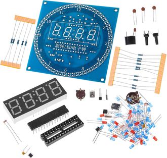 BESPORTBLE DIY LED Digitaluhr Bausatz mit Rotation Mikrocontroller Stabile Leistung Genaue Zeitmessung DIY Elektronikuhr für Indoor Digitale Schreibtischuhr für 