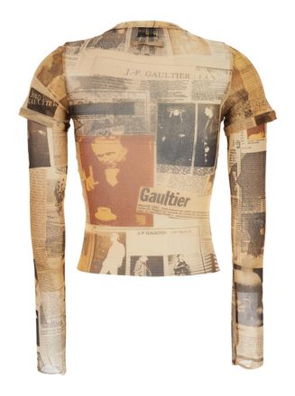 Jean Paul Gaultier Womens Crew Neck Crop Top Multicolour Polyamide
