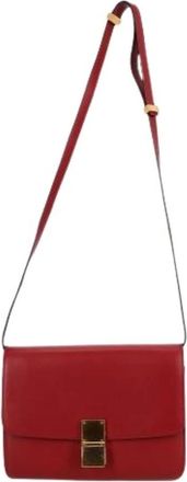 Celine Pre-owned Sac Bandouli&egrave;re Classic Box Moyen - Femme - Pre-owned - Rouge - Taille: ONE Size