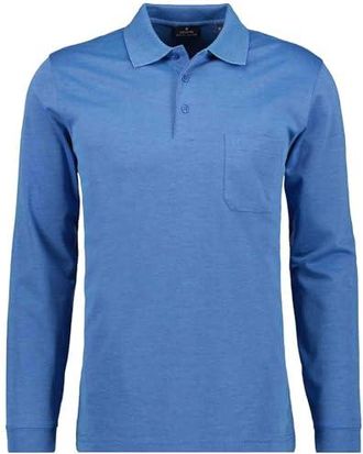 Ragman Polo en tricot doux pour homme avec poche de poitrine, manches longues, Aqua-702, M