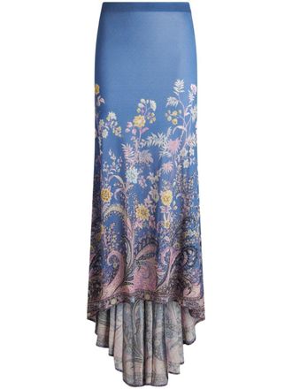 Etro jupe longue à fleurs - Bleu